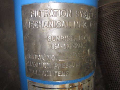 4" bag filter, Filtration Systems Mechanical Mfg. Corp.
