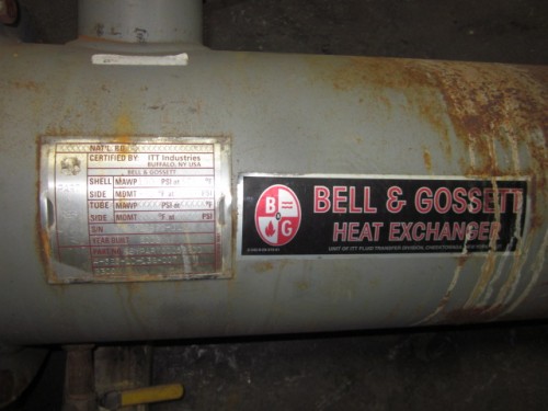 164 sq ft U-Tube Bell & Gossett Shell and Tube Heat Exchanger