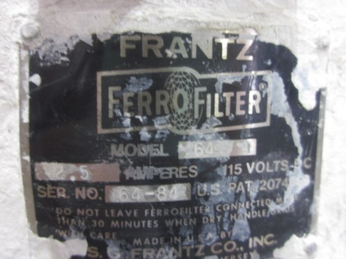 S. G. Frantz Electromagnetic Filter,