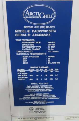15 ton Arctic Chill Air Cooled Chiller