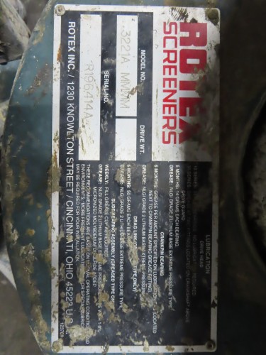 Rotex Screener Sifter Separator, 39" x 55" Screen, Model 3221A MMMM