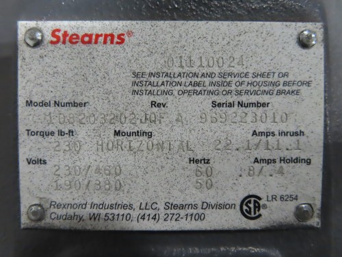 100 HP Reliance Motor with Stearns Brake