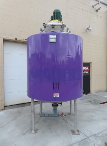 1000 gallon Mueller Jacketed Stainless Steel Tank with 10 HP Lightnin Mixer