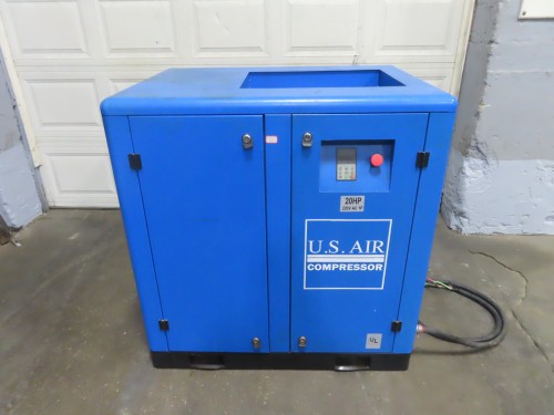 20 HP Rotary Screw Air Compressor, US Air Compressor, 85 CFM, 100 PSI ...