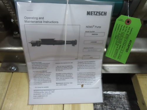 Netzsch NEMO Pump, new surplus