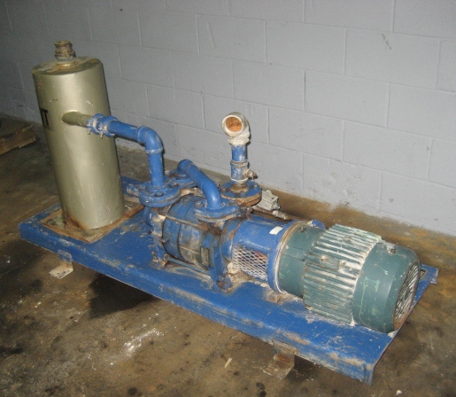 7.5 hp Intervac Corp Vacuum Pump, liquid ring, rated 100 CFM