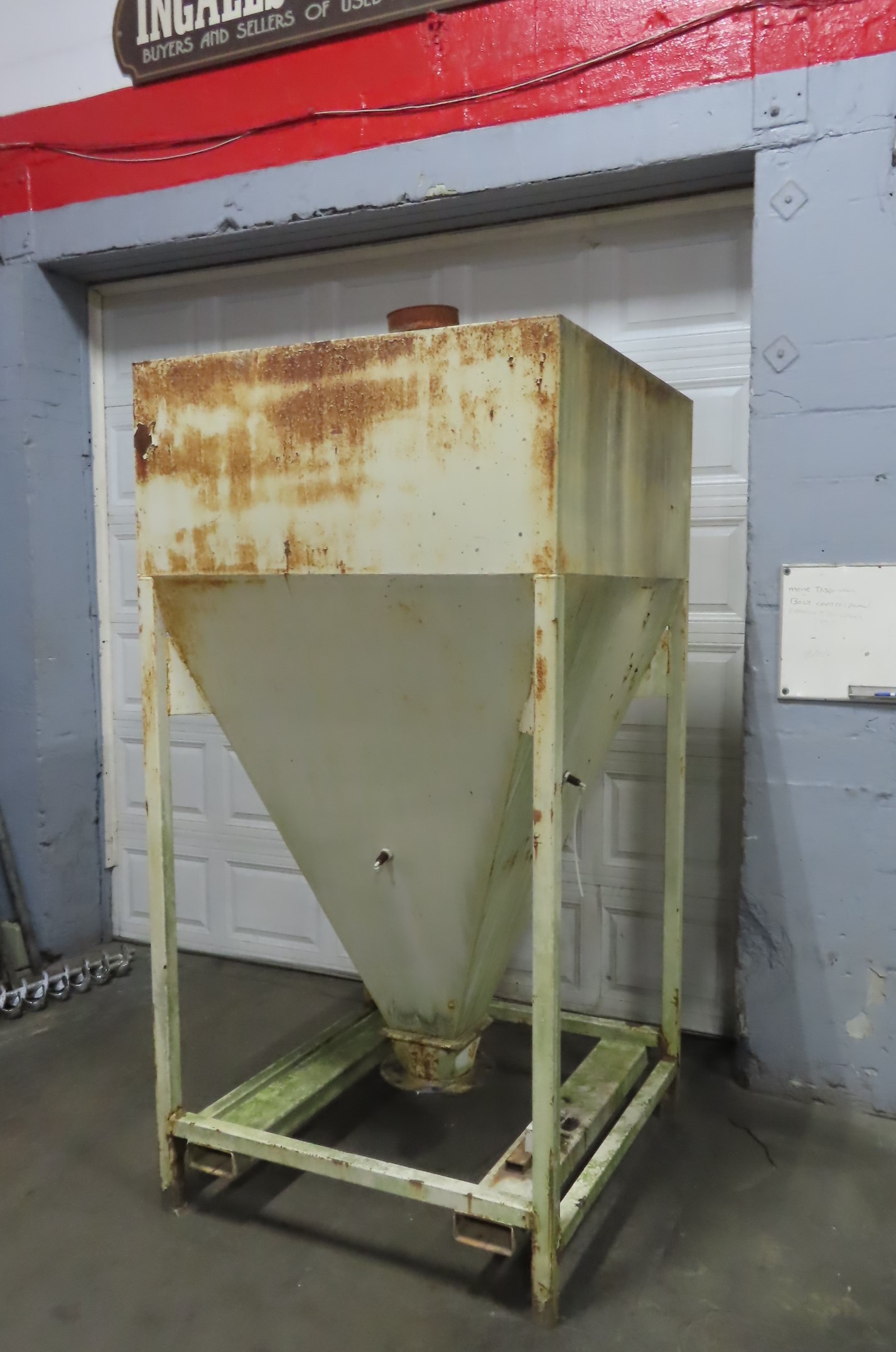 Steel Hopper. 45" x 45" x 21" + 57" deep cone.
