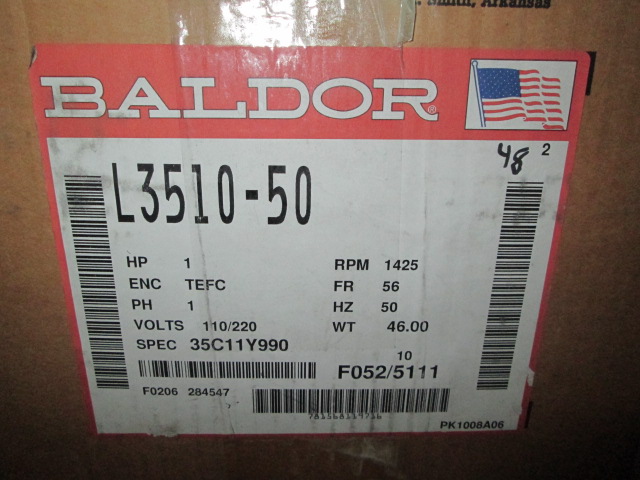 1 HP Baldor Motors, NEW, in box (Qty. 10)