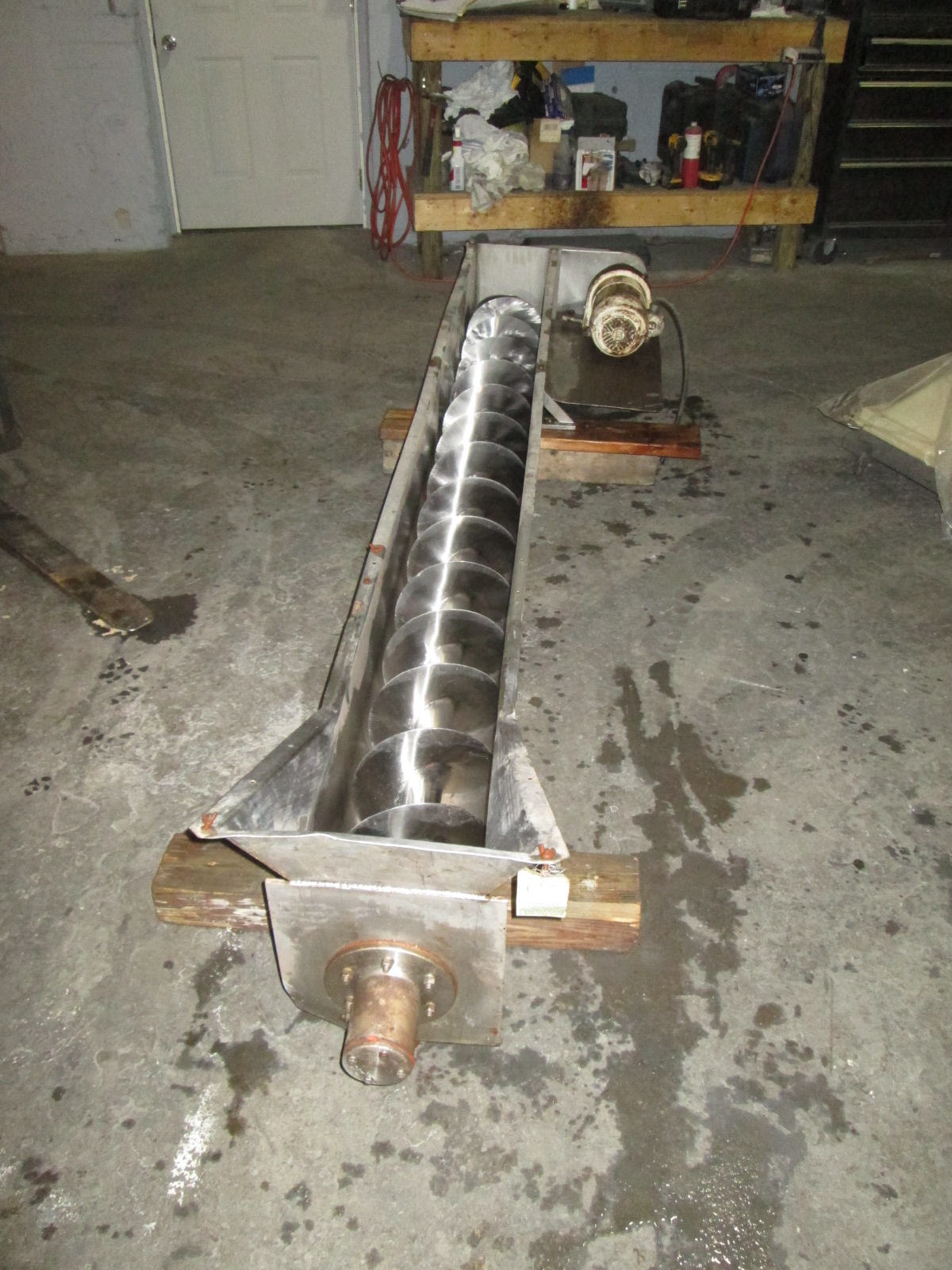 Stainless steel Screw Conveyor, 9" wide x 8'4" long, 1 hp.
