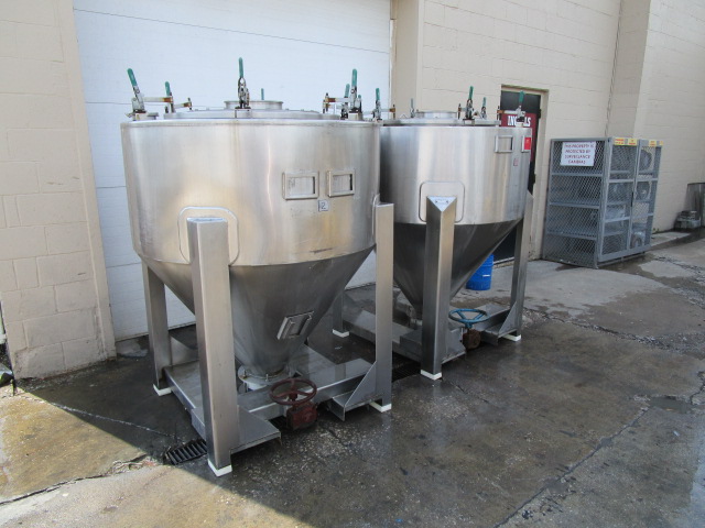 used Stainless Steel Totes. with stainless steel legs