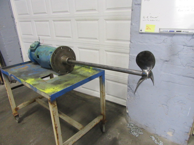 1.5 hp Lightnin Mixer, Agitator. with stainless steel shaft and prop.