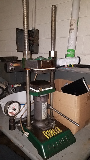 12 ton Carver Model C Laboratory Hydraulic Press, heated platens