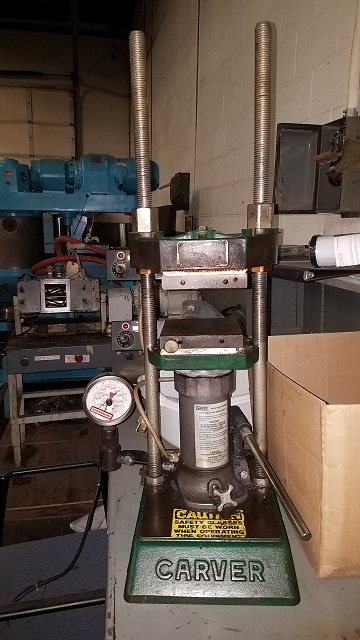 12 ton Carver Model C Laboratory Hydraulic Press, heated platens