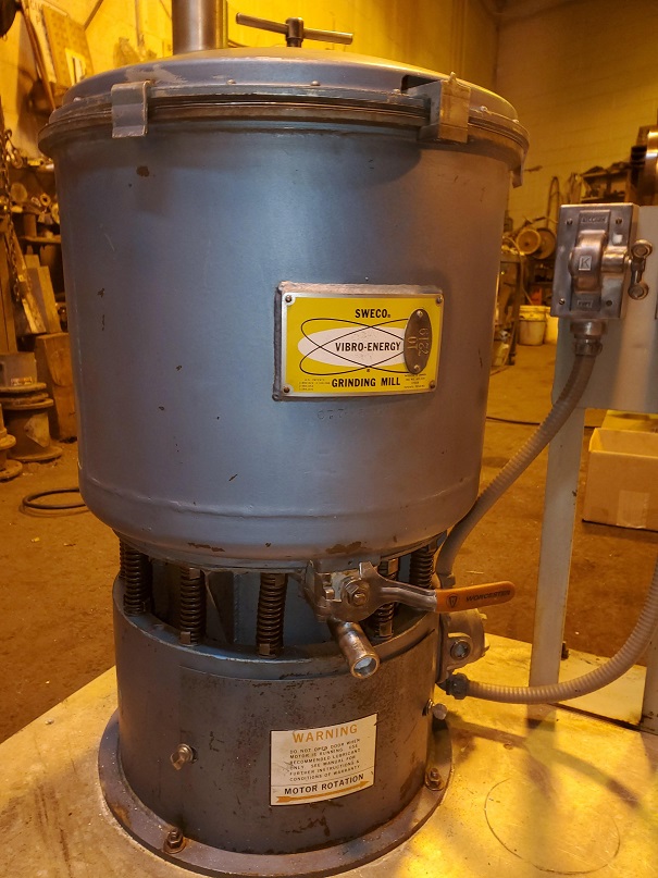 used Sweco Vibratory Grinding Mill, Model M18, urethane lined
