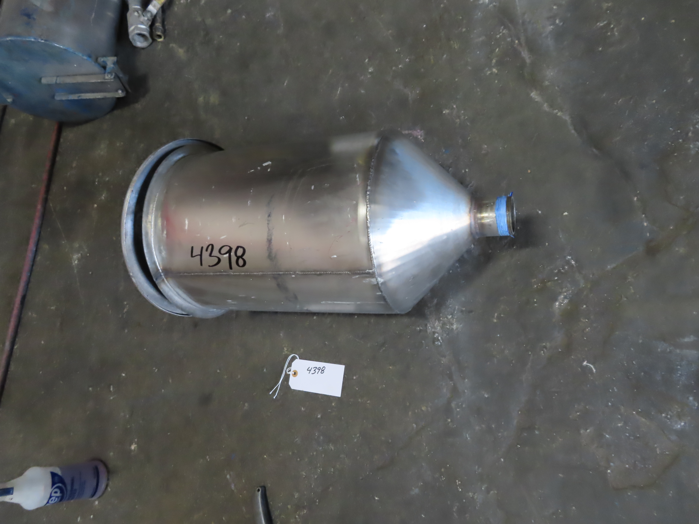 Feed Hopper, stainless steel, 11.75" diameter x 16" straight wall, 5 ...