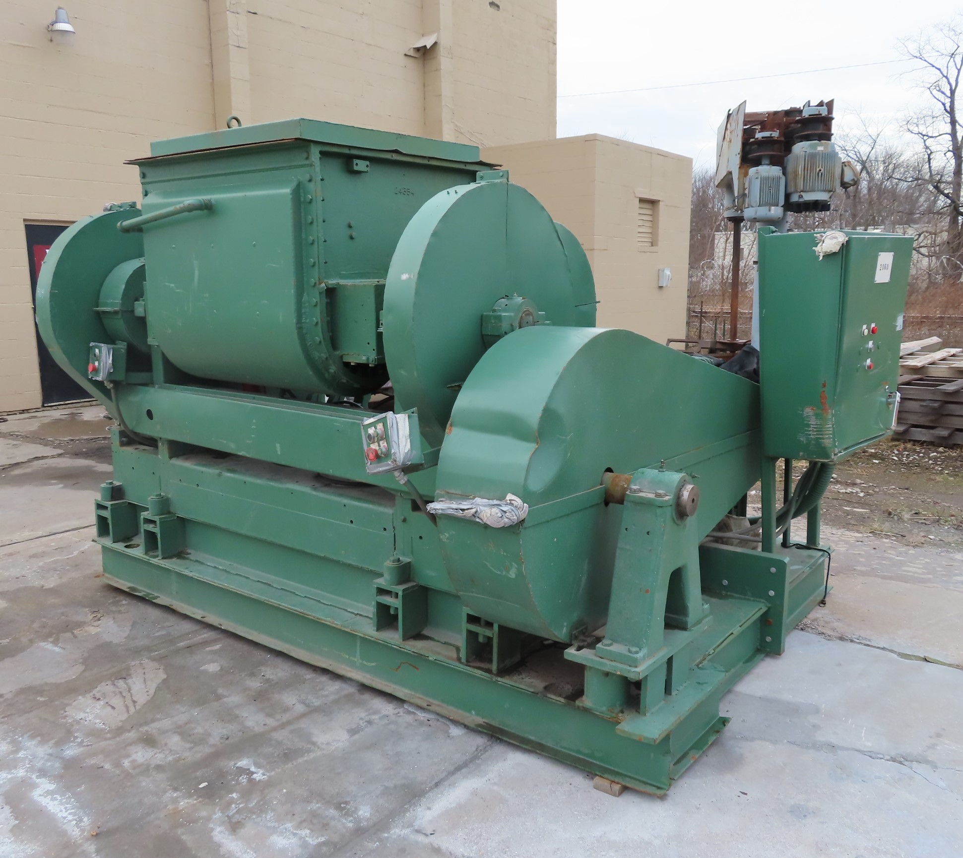 100 gallon Double Arm Mixer, Jacketed, Dispersion Blades