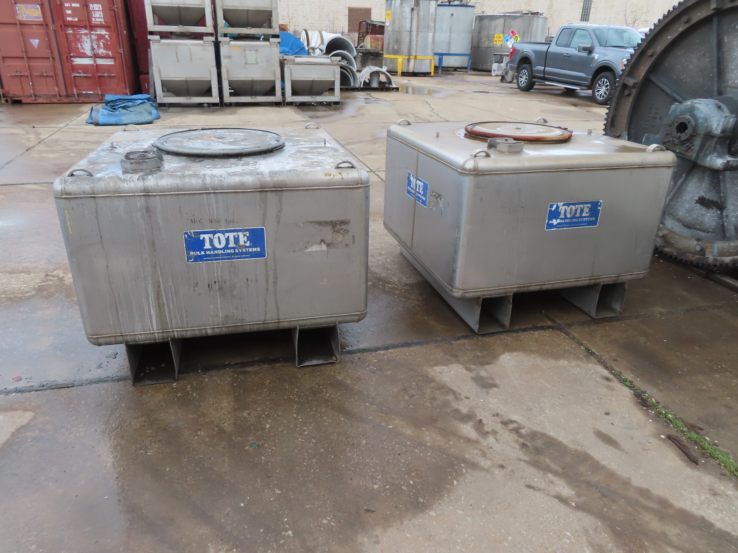 Two(2) IBC Tank Totes, stainless steel