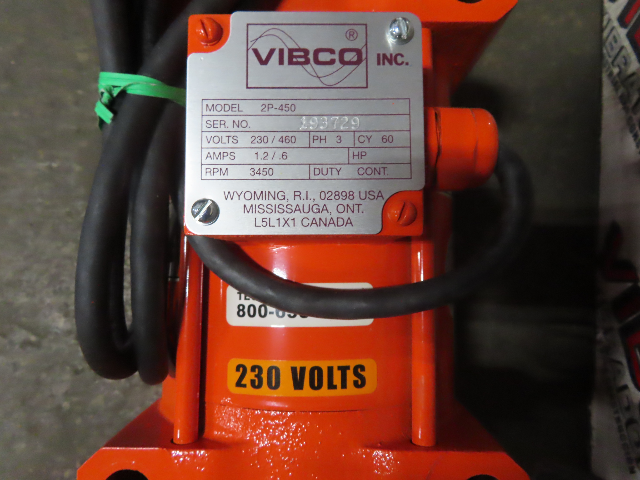 New Vibco Vibratory Motor, 2P-450