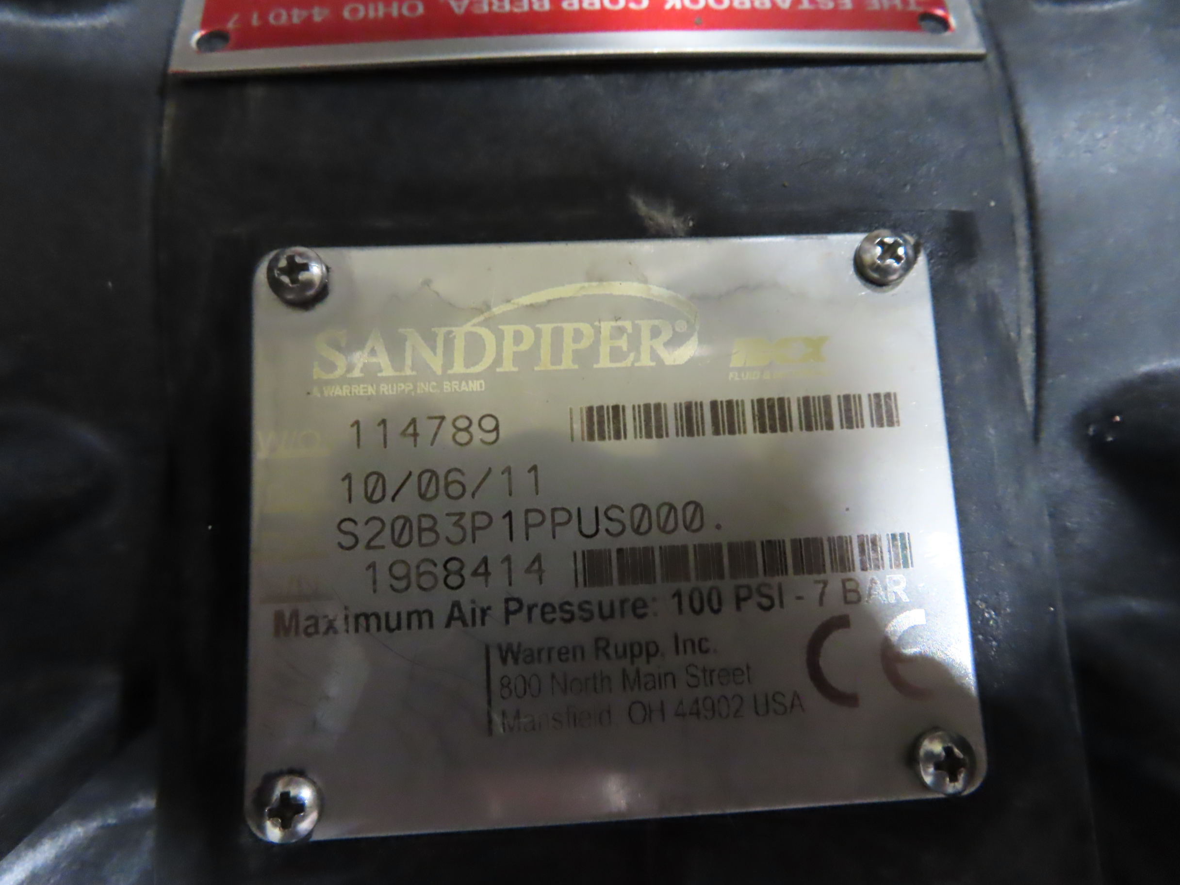 New 2" Non-Metallic, polypropylene Sandpiper S20 Air Operated Double ...