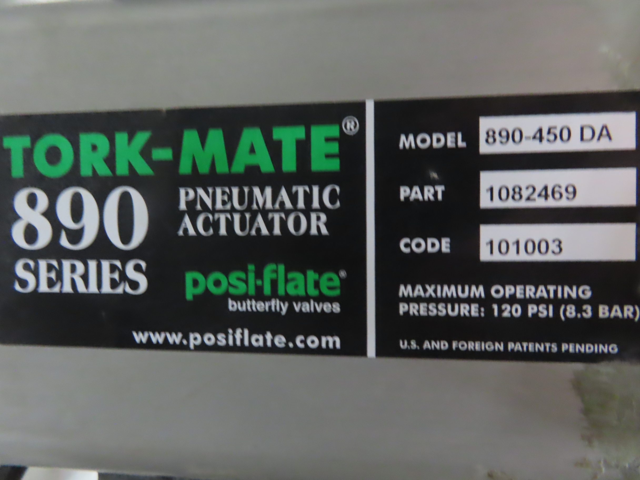 6" Tork-Mate Pneumatic Actuator, Posi-Flate Butterfly Valve