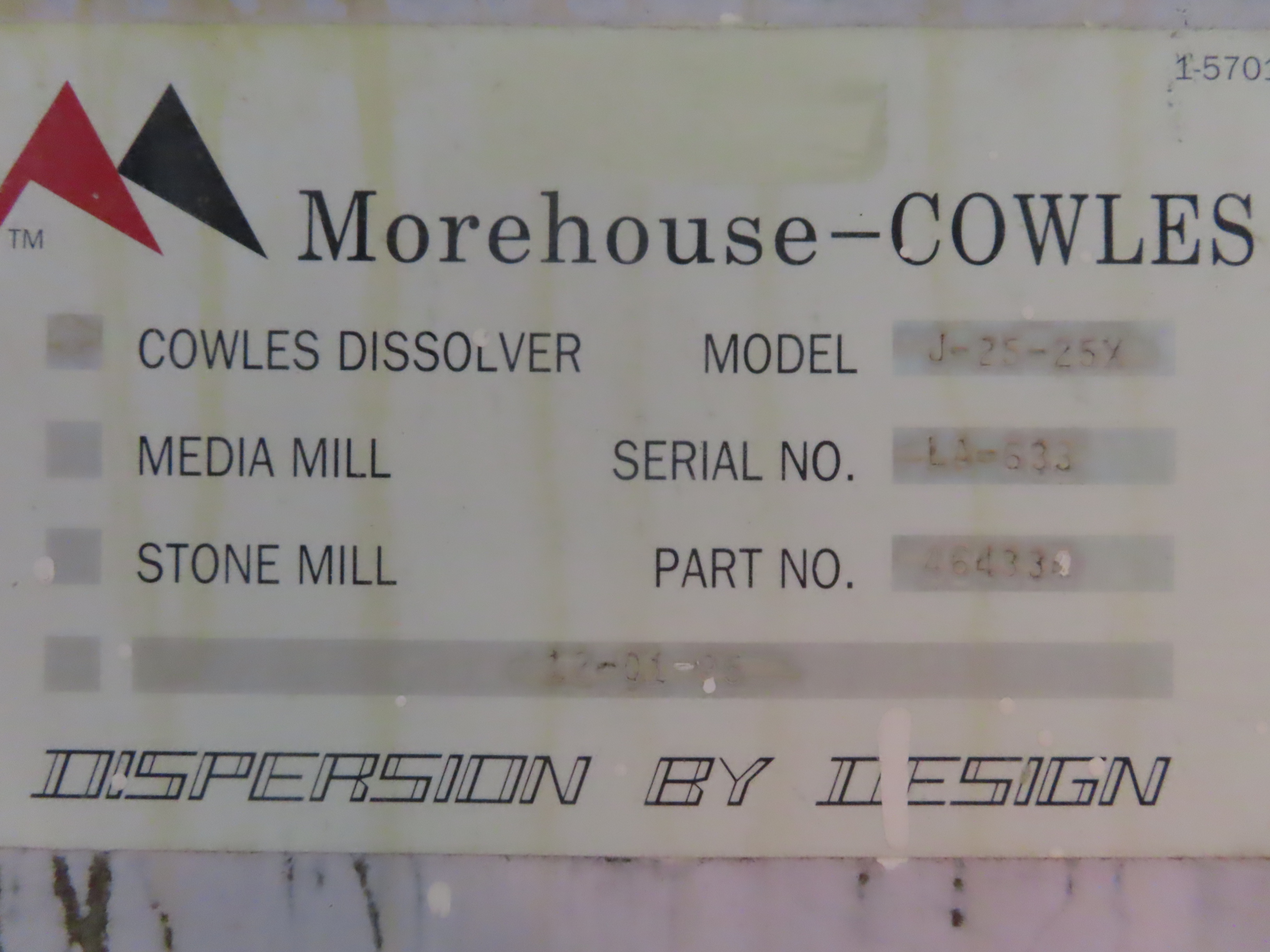 25 HP Cowles High Speed Disperser Mixer, Stainless Steel, XP, Variable ...