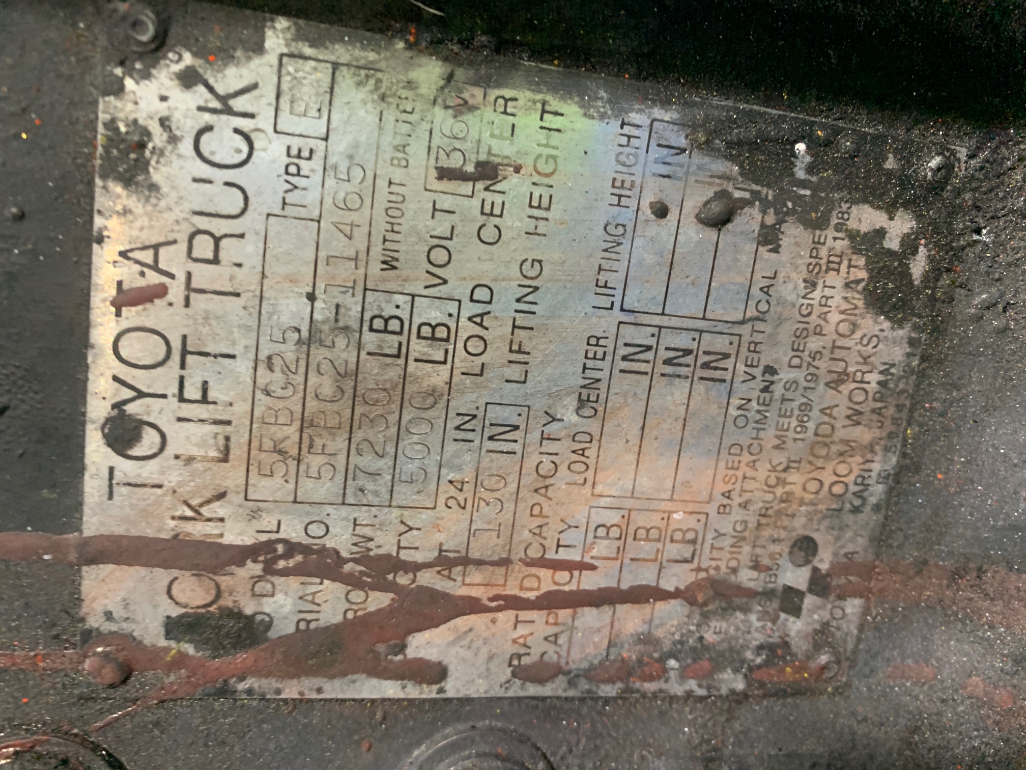 Toyota Electric Lift Truck, forklift, 5,000 lb. capacity, 36 volt