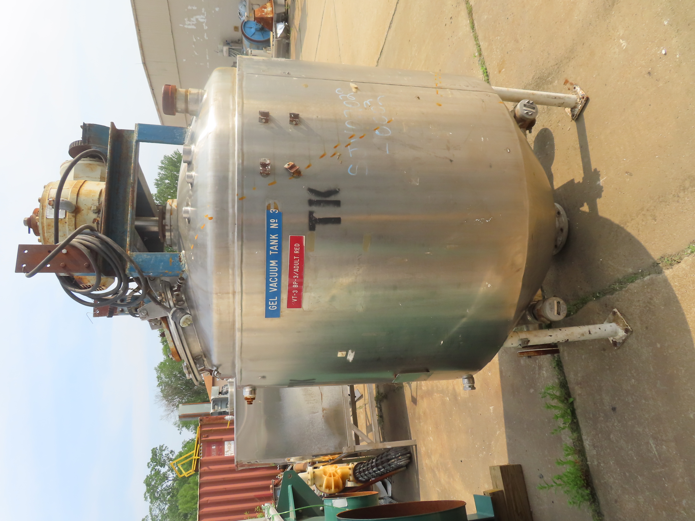 400 gallon Stainless Steel agitated Mix tank jacketed with heater ...